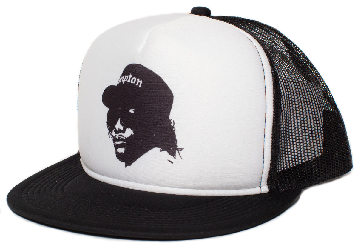 Eazy E NWA Compton Crip Flat Bill Trucker Snapback Hat Cap Black ...