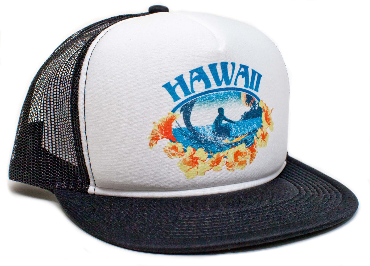 Vintage Distressed Hawaii Hawaiian Surfer Surfing Hat Cap Snap back Fo ...